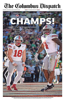 Ohio State Buckeyes CFP Champions The Columbus Dispatch Poster 11 x 17" (O4) | eBay
