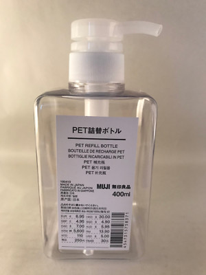400ml Japanese Refill Bottle -by Muji - Soap Dispenser Clear ...