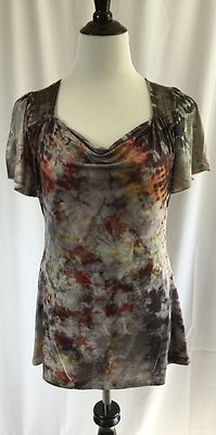 Unity World Wear Gray Embellished Tunic w/ Draped Neckline PM NWOT | eBay
