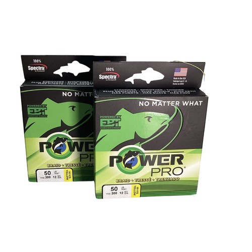 Spectra Power Pro Braid Fishing Line Hi-Vis Yellow 50lb Test 300yd - 2 ...