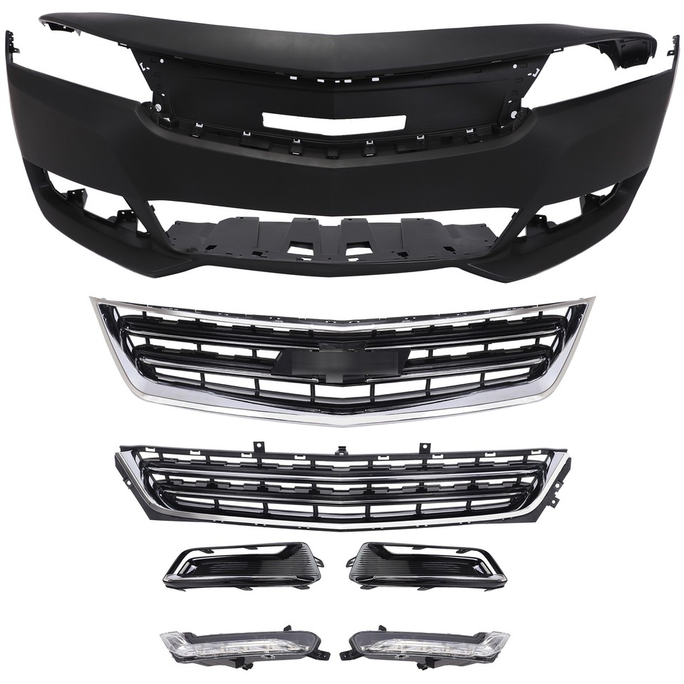 Front Bumper Cover Primed & Grille Assembly Kit For 2014-2020 Chevrolet ...