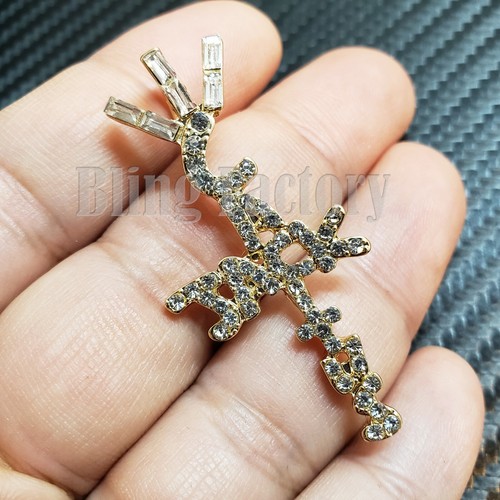 Hip Hop Travis Scott Cactus Jack Cross & 18" Iced Cuban & 1 Row Chain ...