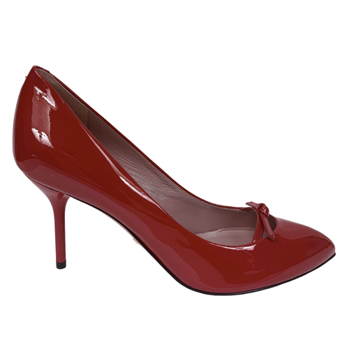Women's Gucci Red Patent Leather High-Heel Stilleto Pumps Heels 323512 ...