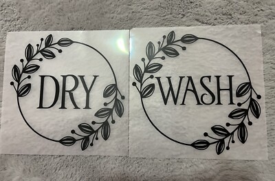 2 Decal For Washer & Dryer Stickers Vinyl Home Laundry Art Decor 9x9 ...