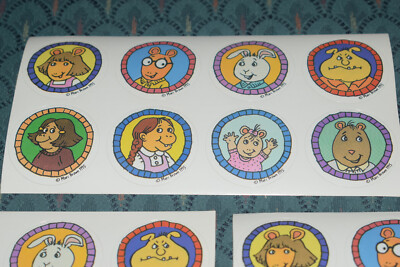 Vintage Arthur Stickers 3 Sheets (1995) Characters PBS Kids - Marc ...