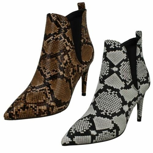 Ladies Spot On Snake Print 'Ankle Boots' | eBay