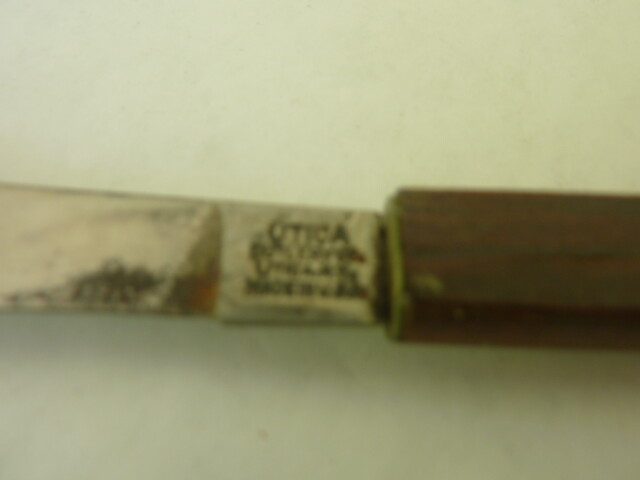 VINTAGE UTICA CUTLERY CO UTICA NY USA WOOD SCALPEL FIXED BLADE INK ...