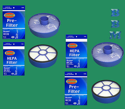 2 Sets Filters Dyson DC33 Allergen 921616-01 919563-02 Vacuum Cleaner ...
