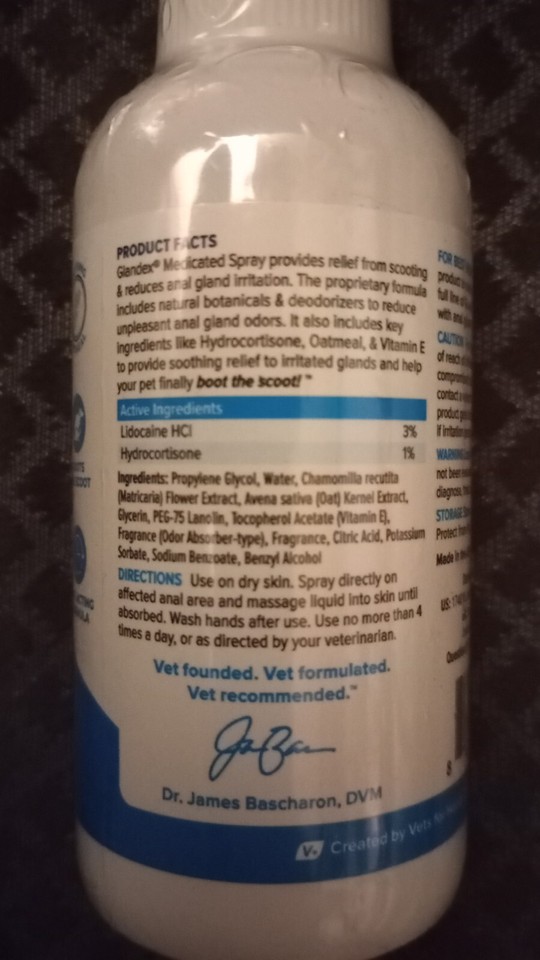 Glandex Anal Gland Boot the Scoot Spray for Dogs and Cats 4 oz. Exp 11/ ...
