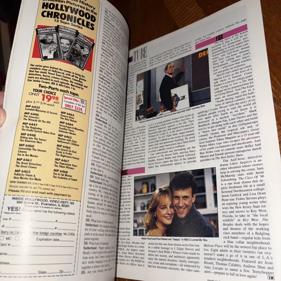 INSIDE HOLLYWOOD Magazine Oct 1992: Sigourney Weaver Dolly Parton Home ...