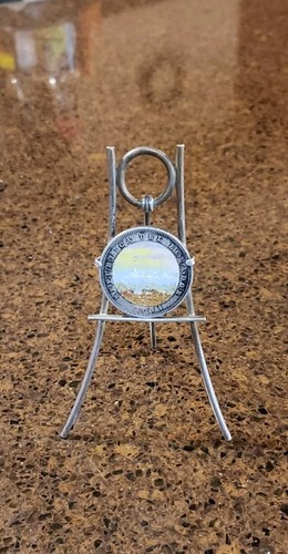 SCARCE ECUADOR 1884 HEATON BIRMINGHAM LOVE TOKEN UN SUCRE SILVER EASEL ...