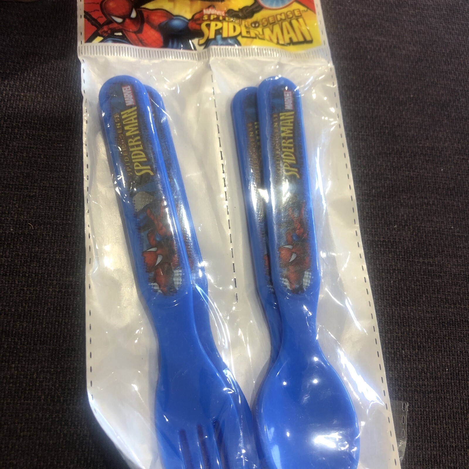 Marvel spiderman fork and Spoon 4 Piece Set | eBay