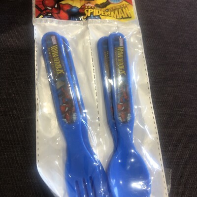 Marvel spiderman fork and Spoon 4 Piece Set | eBay