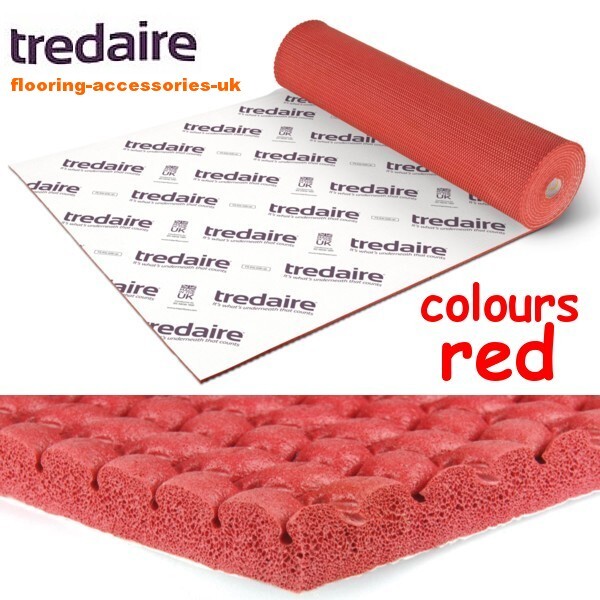 Tredaire Colours Red 11.4mm thick high quality carpet underlay 11 sq ...