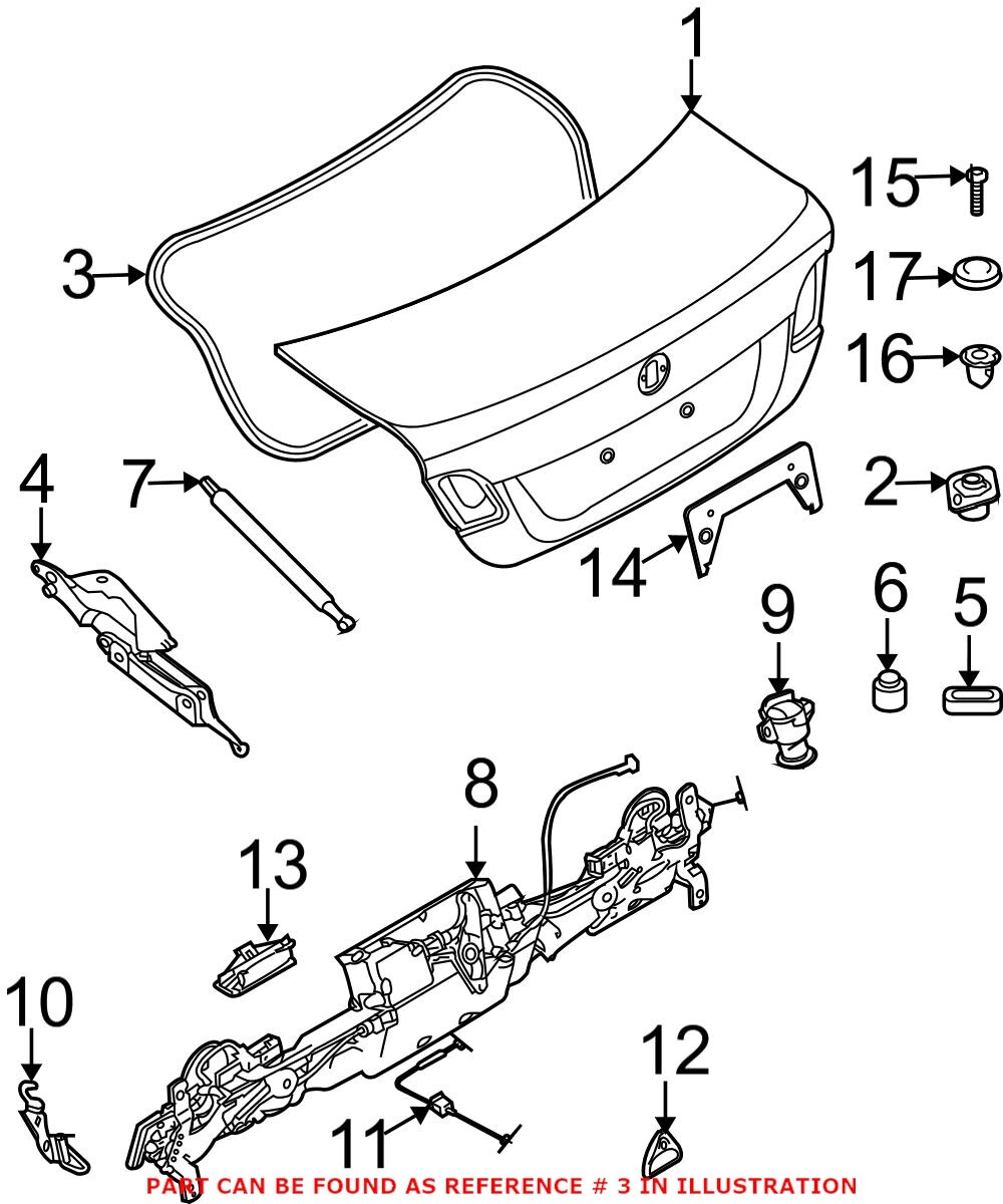 BMW+OEM+07-10+335i+Trunk+Lid-weatherstrip+Seal+51767193576 for sale ...