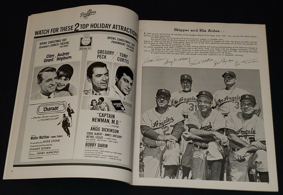 1963 MLB WORLD SERIES LOS ANGELES DODGERS vs NY YANKEES PROGRAM AT LOS ...