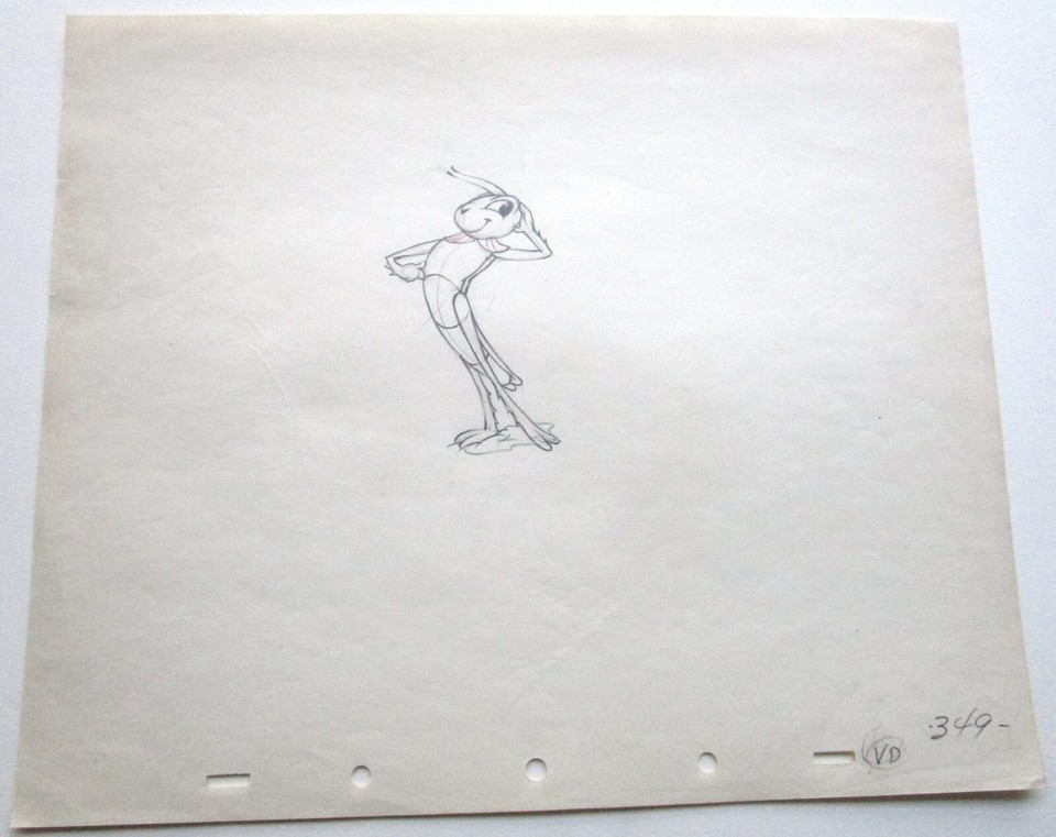 1939 GOOFY WILBUR GRASSHOPPER WALT DISNEY ORIGINAL PRODUCTION cel ...