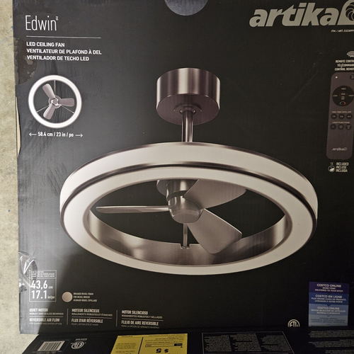 Artika Edwin 23" LED Chandelier Ceiling Fan Light w/ Remote Control ...