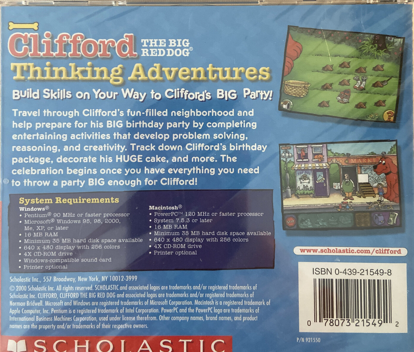 Clifford The Big Red Dog Thinking Adventures CD-ROM, Solve,Logic,Reason ...