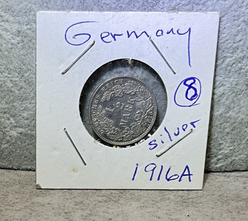1916 A Germany 1/2 Mark German Empire Silver Coin | eBay