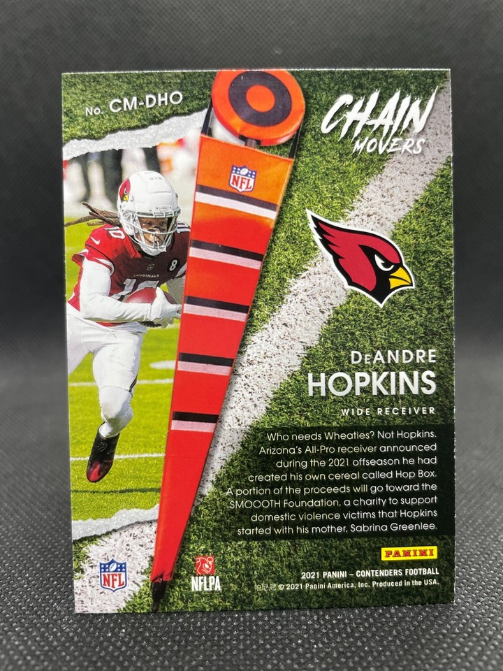 DEANDRE HOPKINS 2021 PANINI CONTENDERS CHAIN MOVERS INSERT #CM-DHO ...