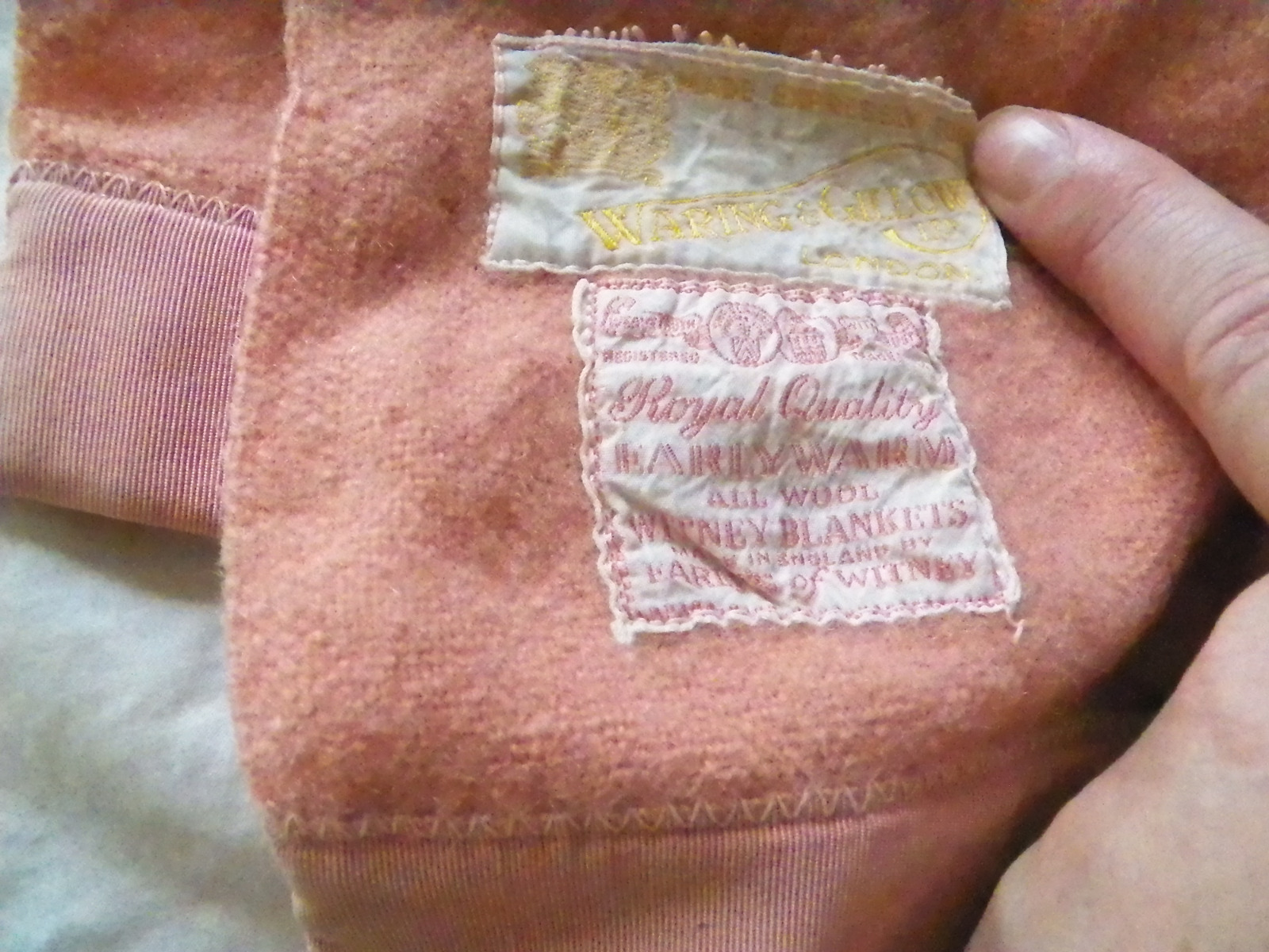 Antique Vtg 1897-1930s Waring & Gillow Witney Earlywarm Pink Wool ...