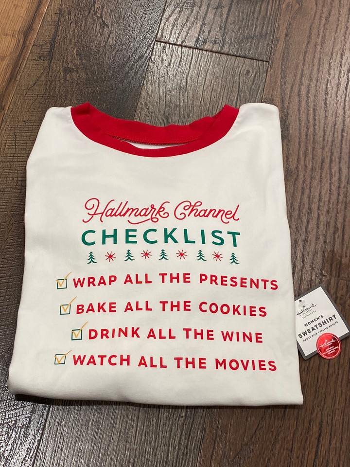Hallmark Channel Women's Christmas Checklist Sweatshirt ~ New | eBay