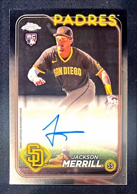 2024 Topps Chrome Jackson Merrill Autograph Rookie Card San Diego ...