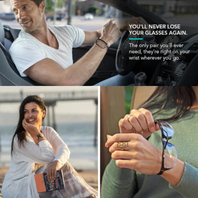 Slap On Wrist Folding Reading Wrist Watch Glasses Magnet Hanging ...