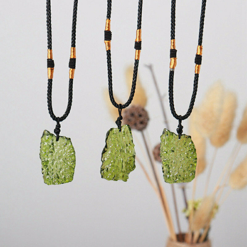 Natural Green Gem Moldavite Meteorite Impact Pendant Necklace Chakra ...