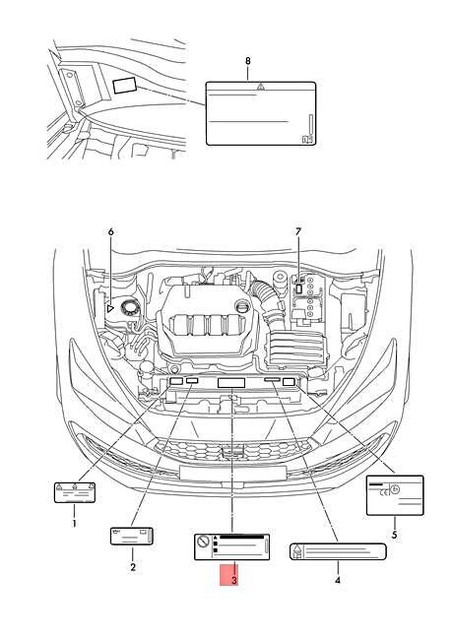 Sticker Overfilled Engine Oil VW Beetle Convertible CC EOS Golf ...