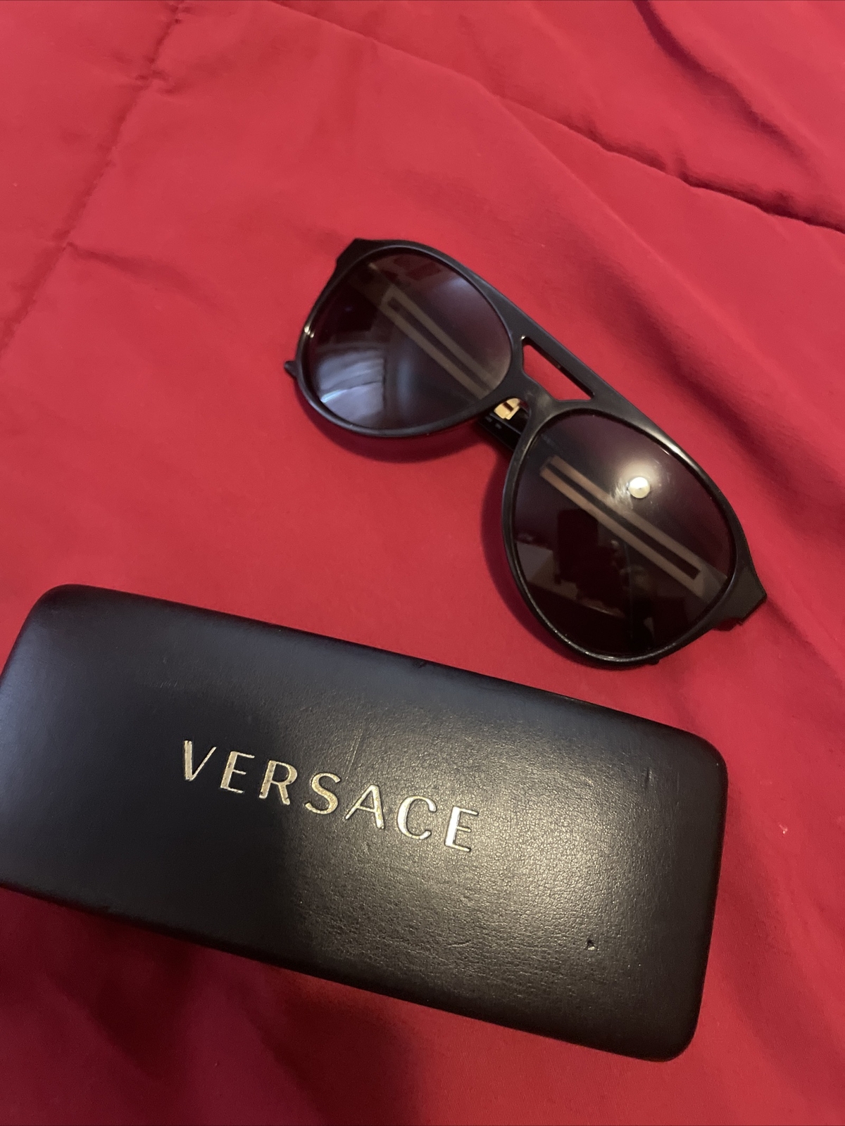 VERSACE 4312 GB1/71 MEDUSA PILOT Sunglasses Gold /Bla… - Gem