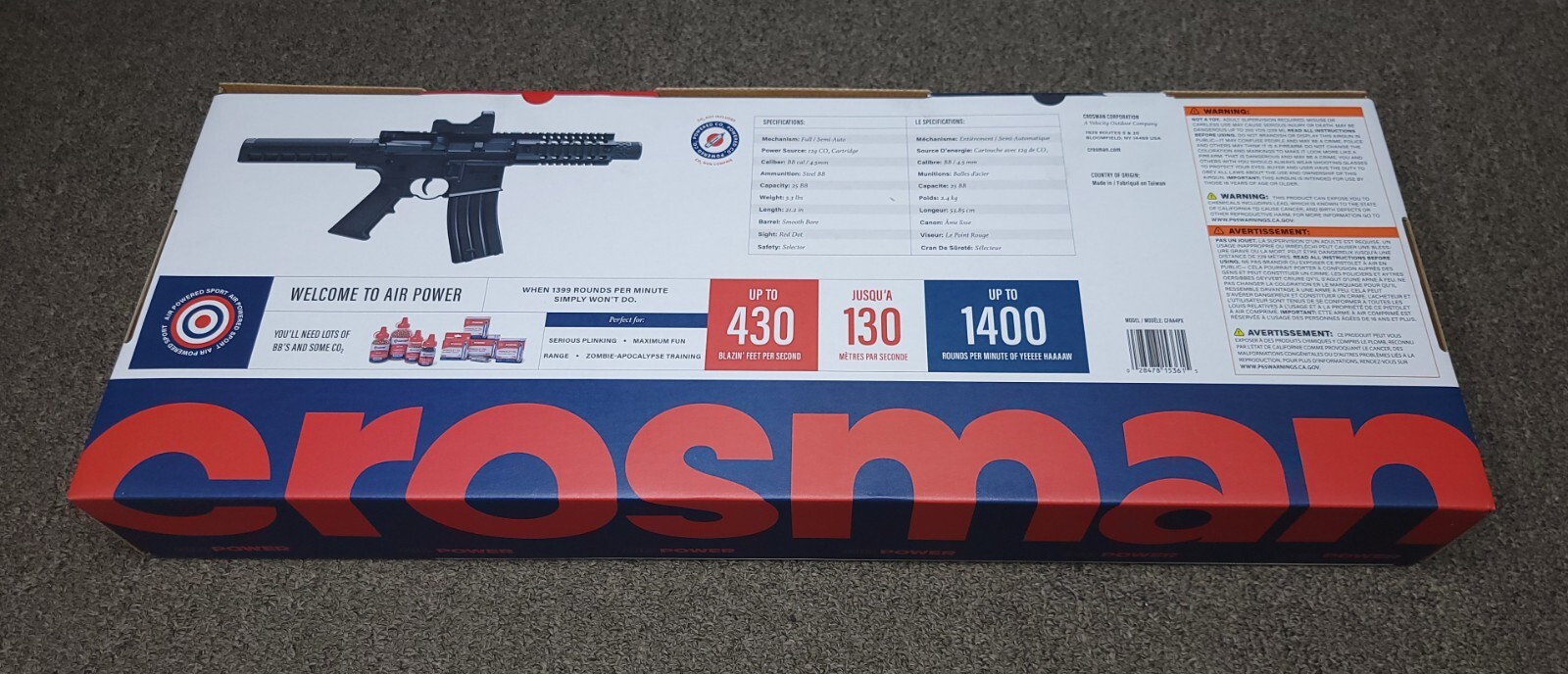 Crosman A4 Pistol (Black) CO2 Powered Full Auto BB Air Pistol w/ Sight ...