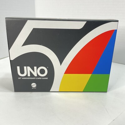 NEW UNO Premium 50th Anniversary Golden Edition Card Game W/ Exclusive ...