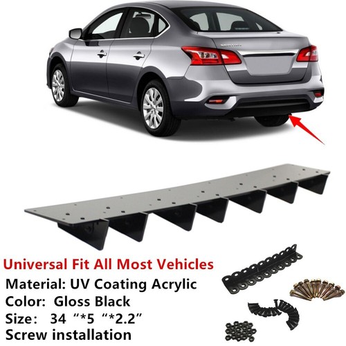 34x5" Rear Bumper Shark 7 Fins Diffuser Splitter Fit For Nissan Sentra ...