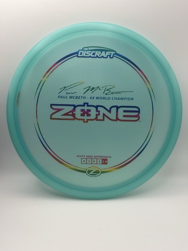 Discraft Teal Z Line Zone Paul McBeth 4X World Champ Flat Top Mid ...