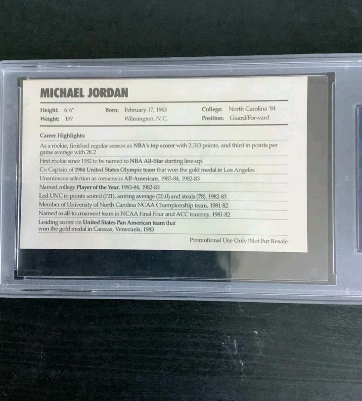 Michael Jordan 1985 Nike Promo #2 Rookie Card XRC Pro Grading 10 Gem ...