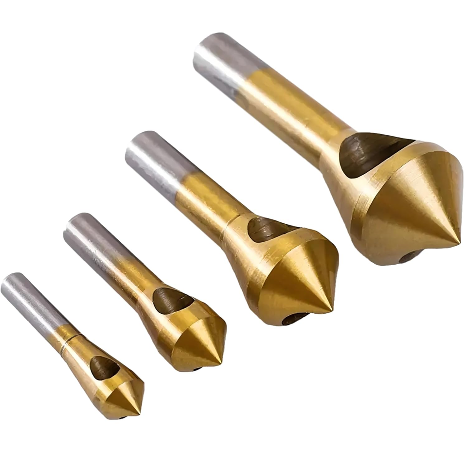 Titanium Countersink Bits Set - 4Pc 90° Drill Bits for Wood & Metal ...