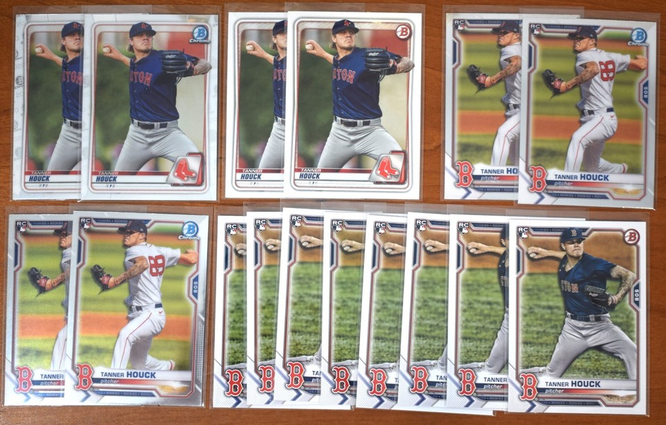 TANNER HOUCK x16 ~ 2020 Bowman Chrome Prospect 2021 Rookie Card ~ Red ...