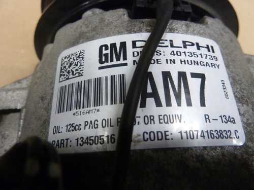 COMPRESSEUR CLIMATISATION OPEL MERIVA II 1.6 CDTI 110 CV 13450516 ...