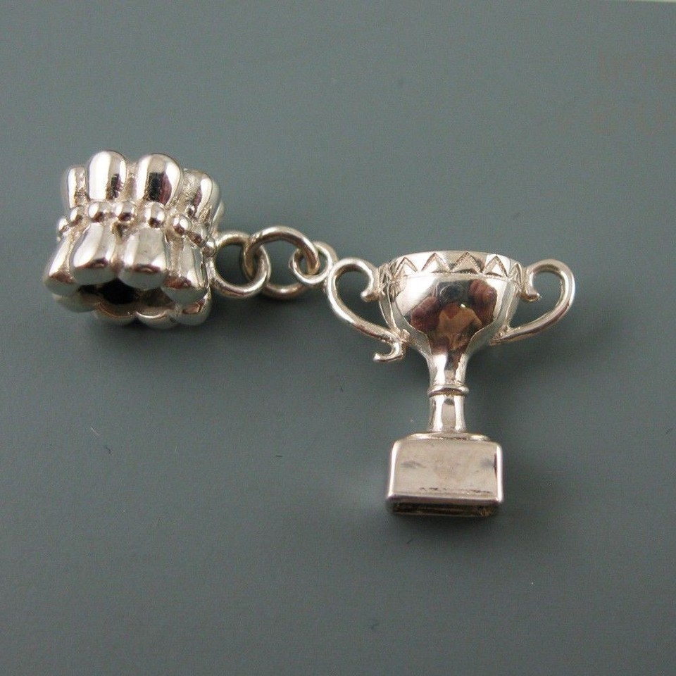 European Sterling Silver Floating Ring Charm, Trophy Champion Charm ...