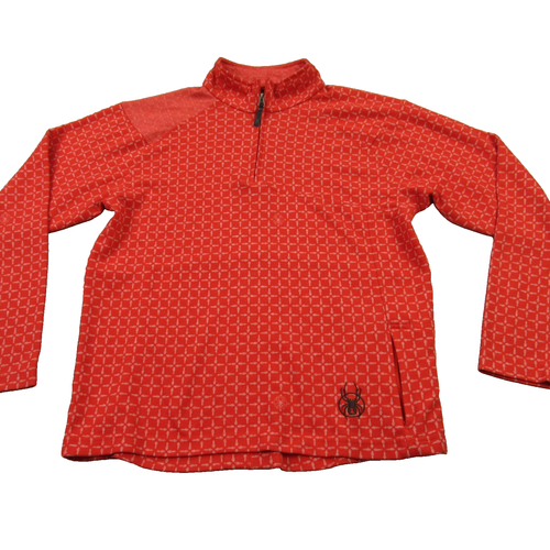 Spyder Sweater Mens Large 1/4 Zip Long Sleeve Outdoor Lightweight Red ...