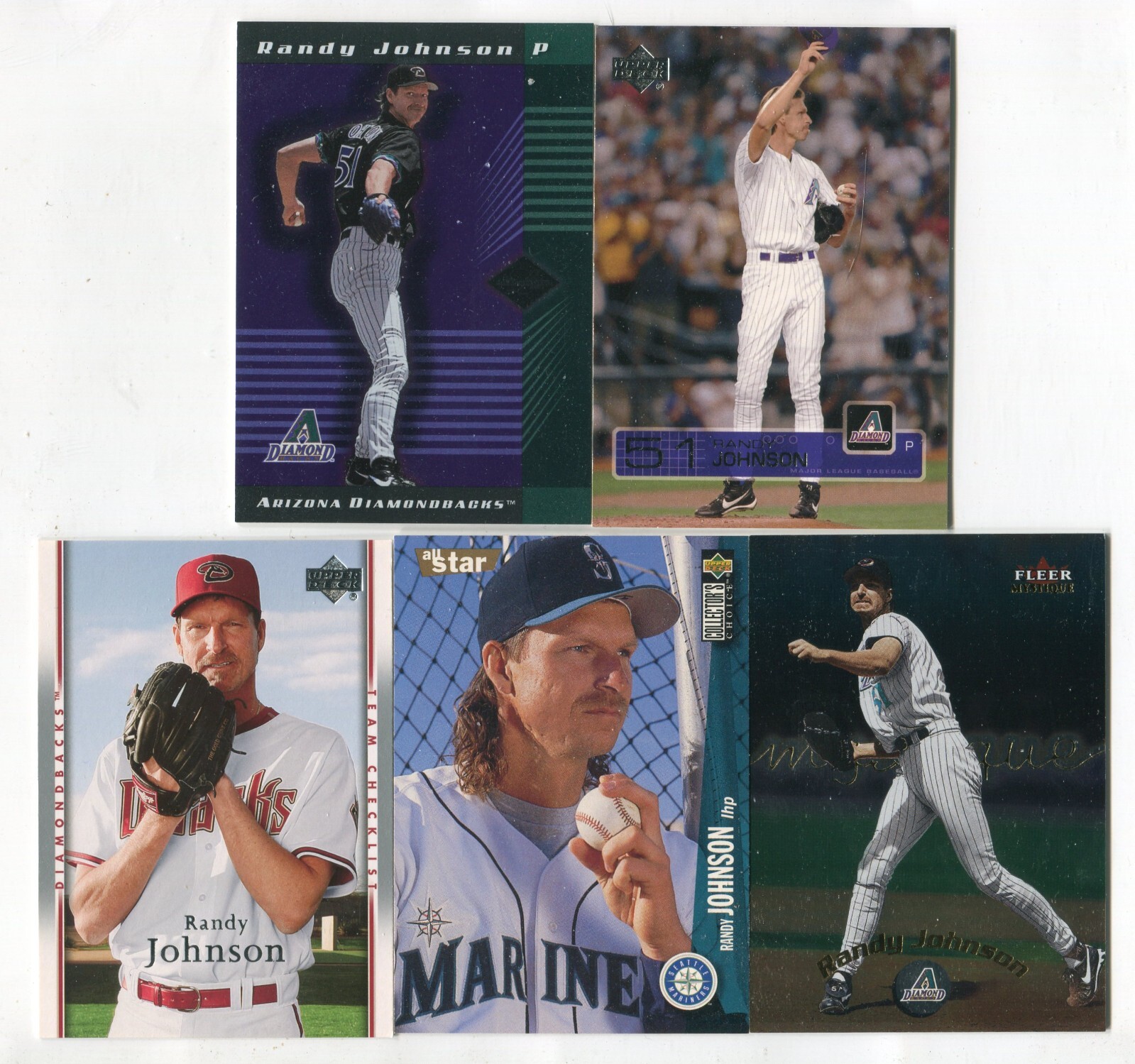 Randy Johnson 5 Baseball Card Lot HOF MARINERS D-BACKS YANKEES EXPOS ...