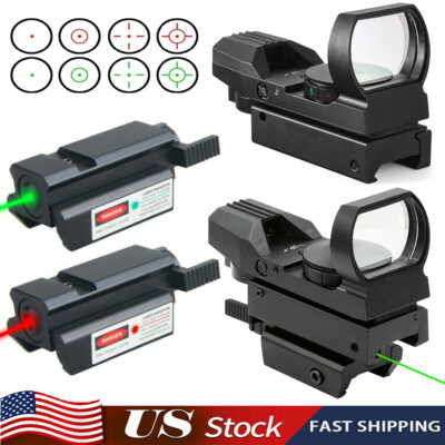 Tactical Red Green Dot Reflex Sight Scope W/ Red /Green Laser ...