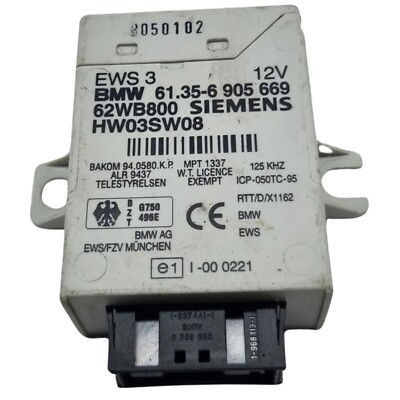 6905669 Immobilizer Control Unit / Module BMW 3 E46 2001 | eBay
