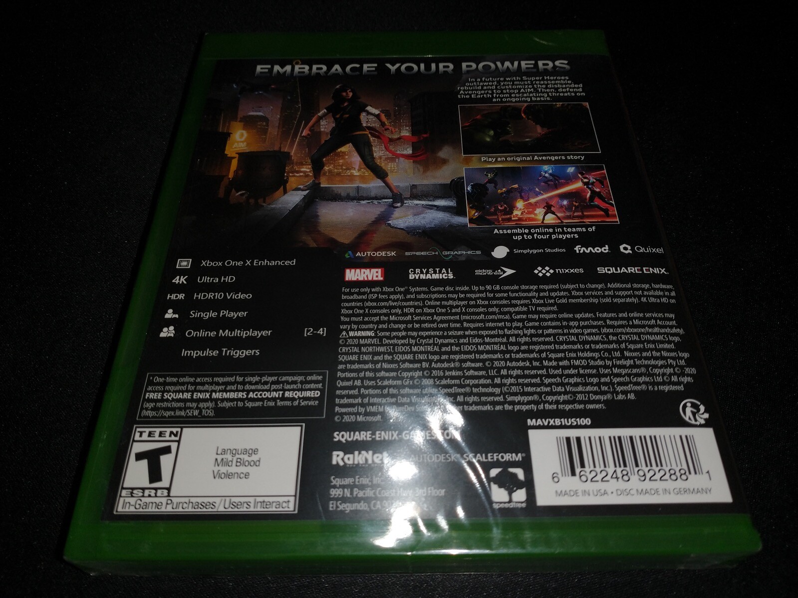 Marvel Avengers Square Enix Microsoft Xbox Un Neuf Scellé | eBay