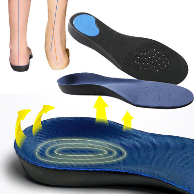 Memory Foam Insoles Inner Sole Heel Unisex Arch Boot Flat Feet Back ...