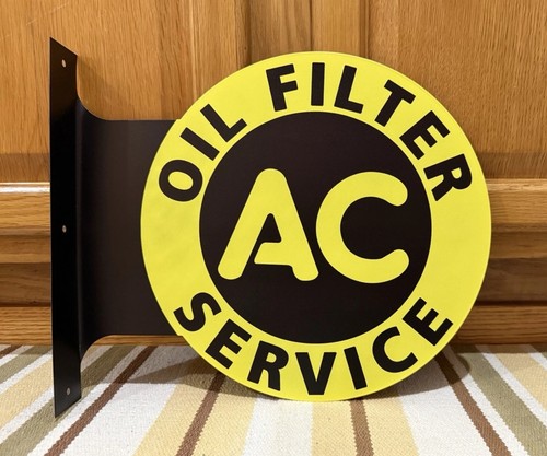 AC Oil Filter Service Flange Sign Gas Oil Garage Parts Vintage Style ...