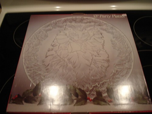 Vintage Pilgrim Clear Glass 13 Inch Party Platter with Fluffy Cat in a ...