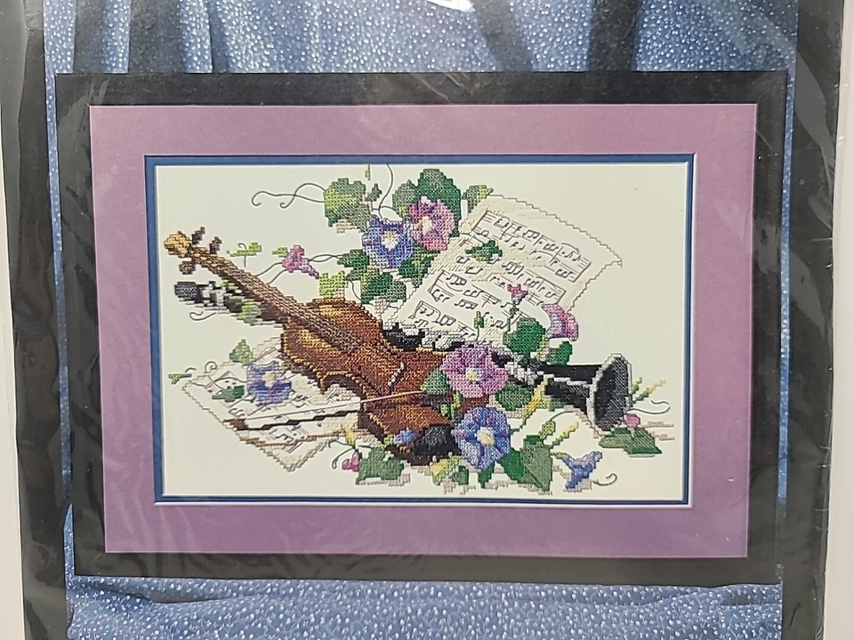 Bucilla Springtime Serenade Stamped Cross Stitch Kit Violin Clarinet ...